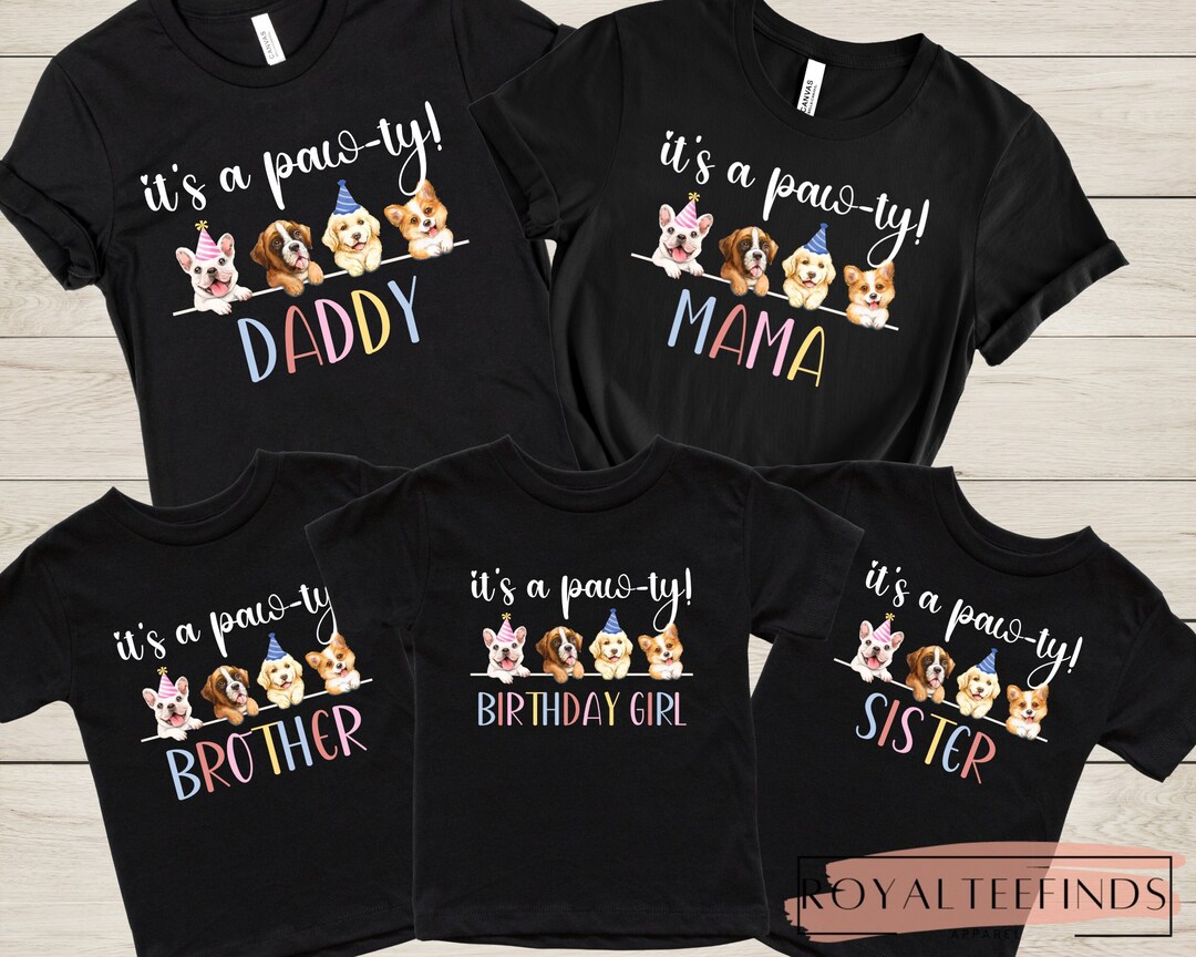Lets Pawty Birthday Shirt Puppy Birthday Tshirt Dog Birthday T-shirt ...