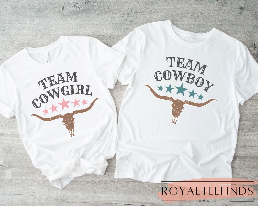 Country Western Gender Reveal Shirt Team Cowgirl Team Cowboy Gender ...