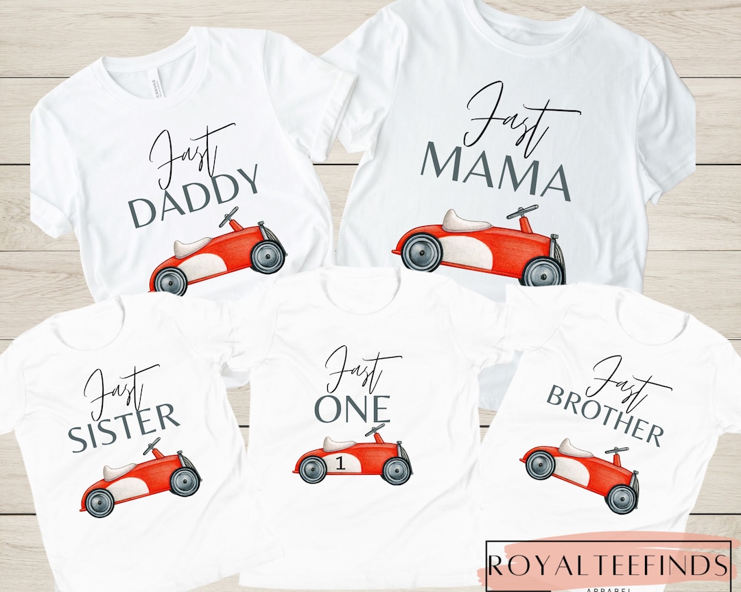 Fast One Birthday Shirt Vintage Red Race Car Birthday T-shirt 1st ...