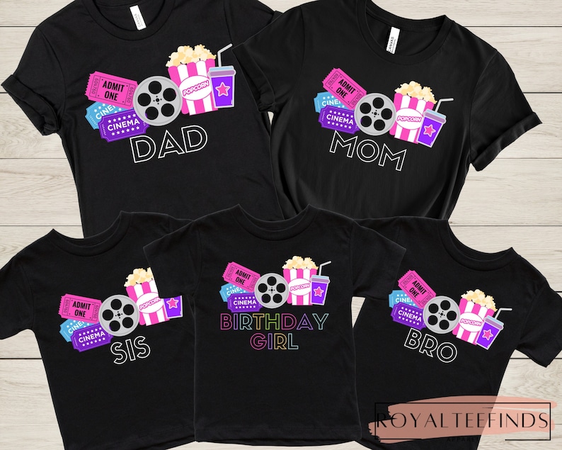 Movie Birthday Shirt Cinema Party Tshirt Movie Party Birthday - Etsy