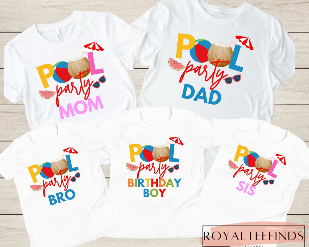 Pool Party Birthday Shirt Girl Pool Party Birthday T-shirt Swim ...