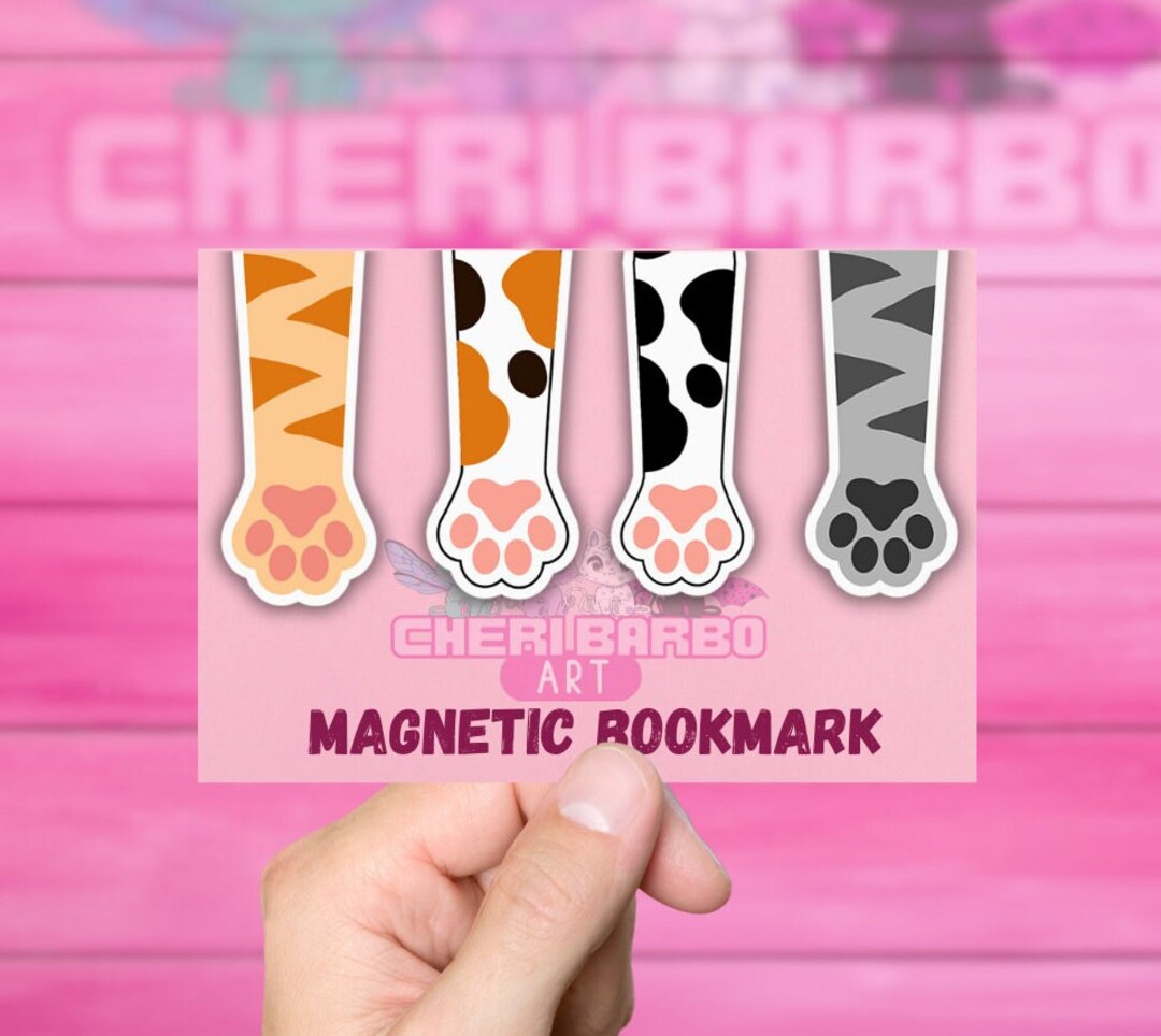 Magnetic Cat Paw Laminated Book Mark, Keep Your Place With This ...