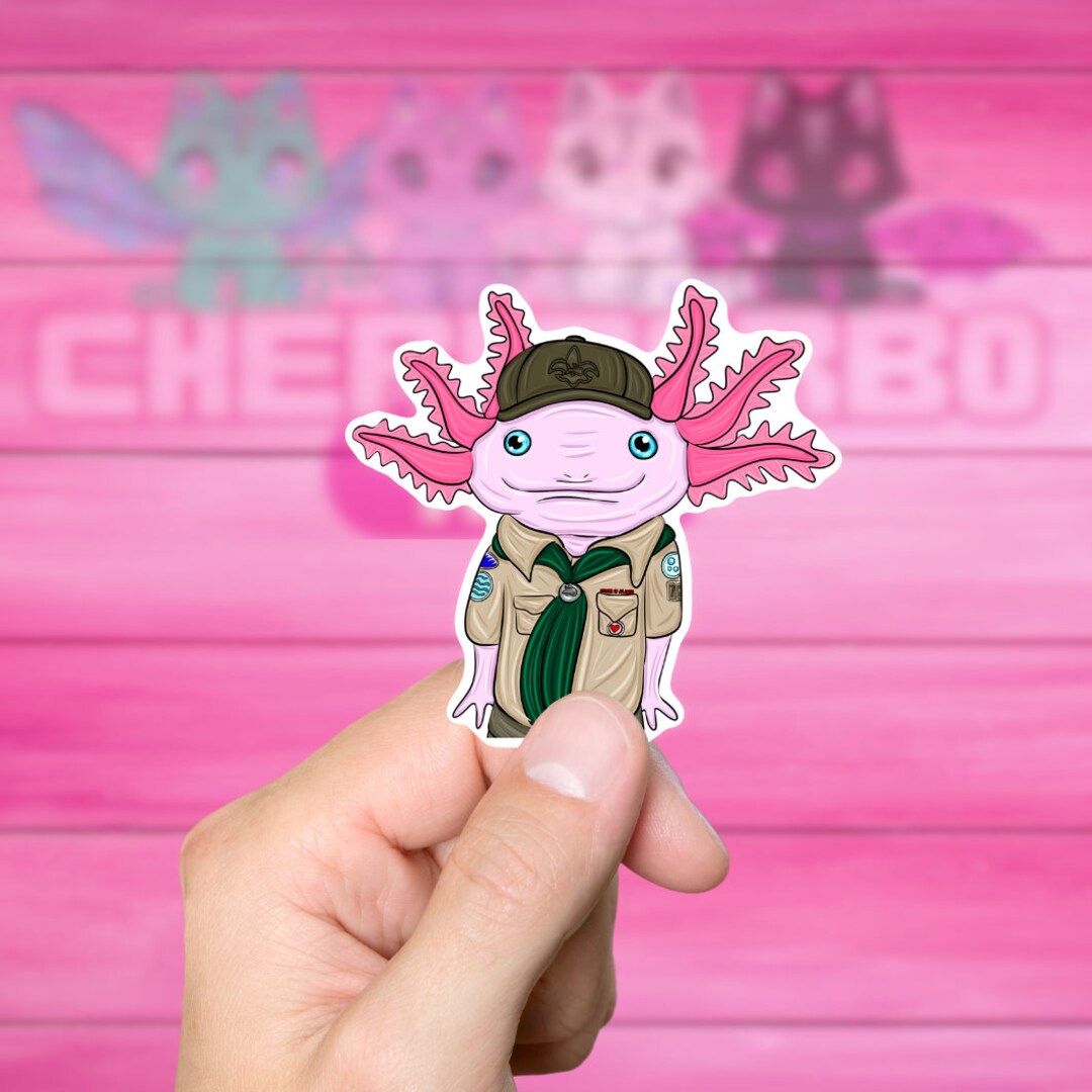 Payton the Axolotl Sticker, Atlantis Scout, Quirky Gifts for Scouts ...