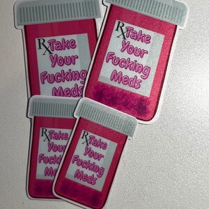 Take Your Meds Sticker, Cute Blue or Pink Pill Reminder, Gifts for ...