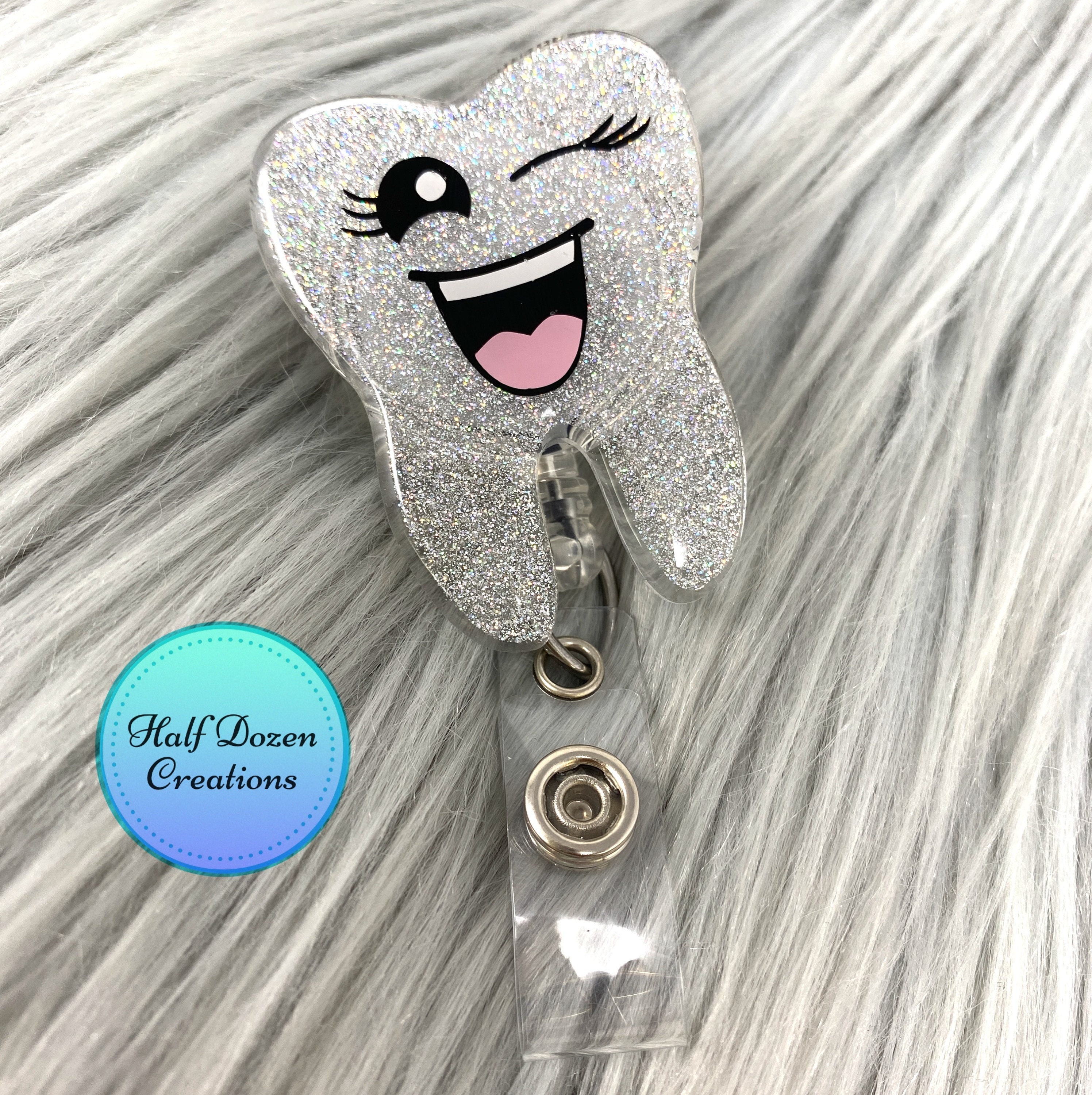 Tooth Badge Reel, Dental Badge Reel, Custom Badge Reel, ID Badge, Work ...