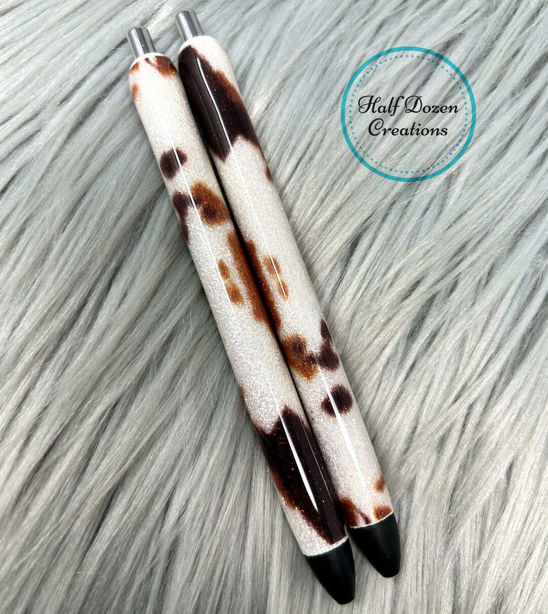 Cow Pen, Cow Hide Glitter Pen, Cow Gift, Office Pen, Custom Glitter Pen ...