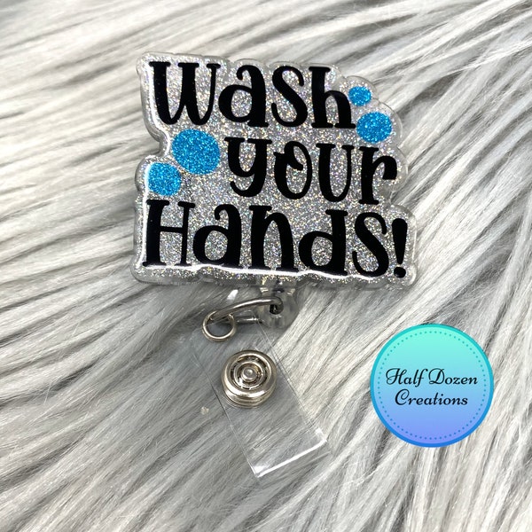 Wash Your Hands Badge Reel - Etsy