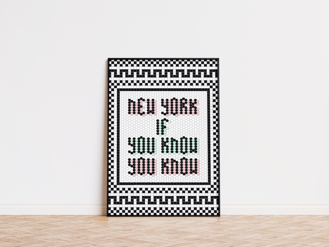 NYC & Brooklyn Tile Art Set of 5 — Tile-inspired Digital Art Print Set ...