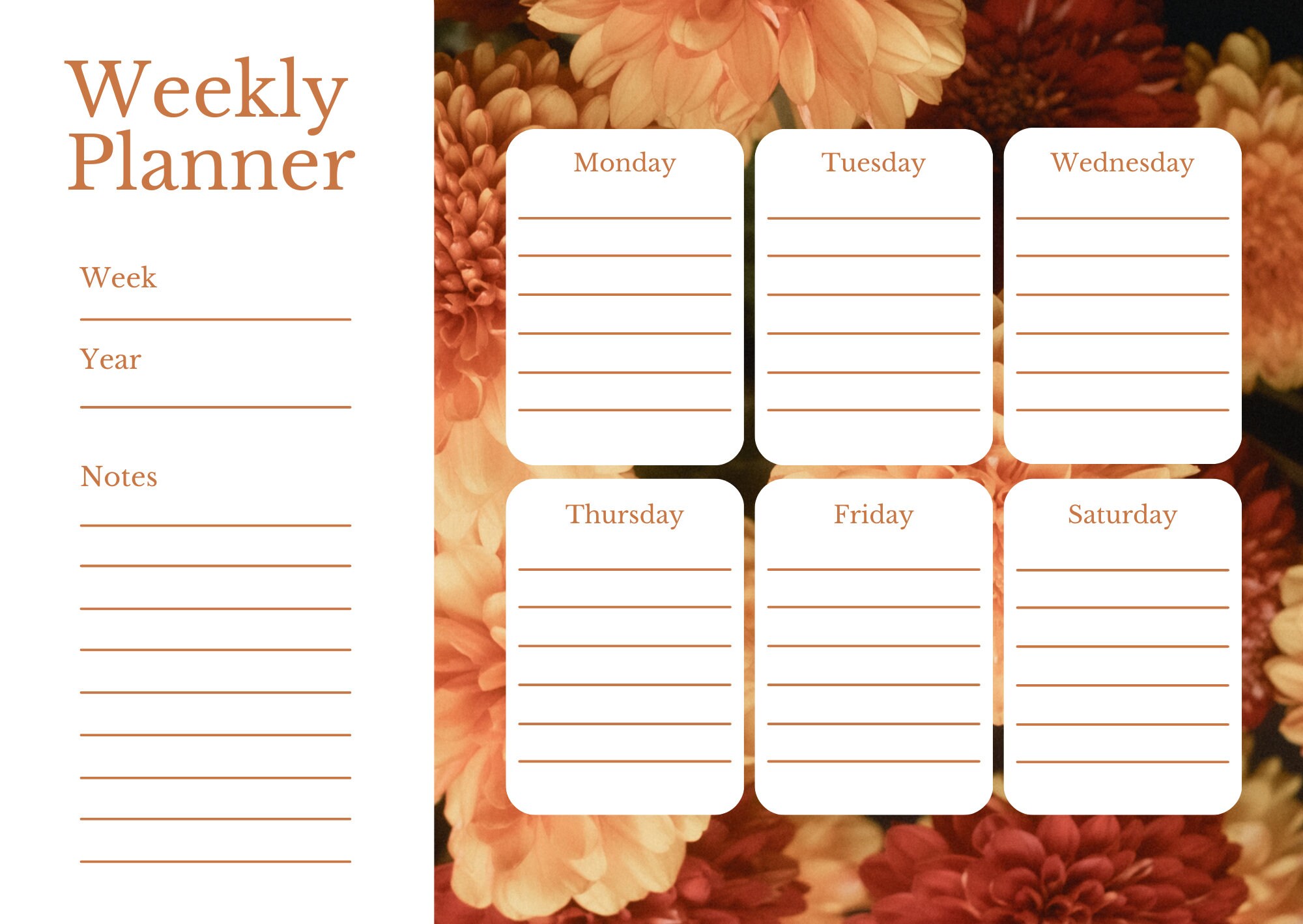 A3 Printable Weekly Planner - Etsy