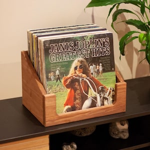 Wooden Vinyl Album Record Storage Box | Rustic Real Wood Album Holder ...