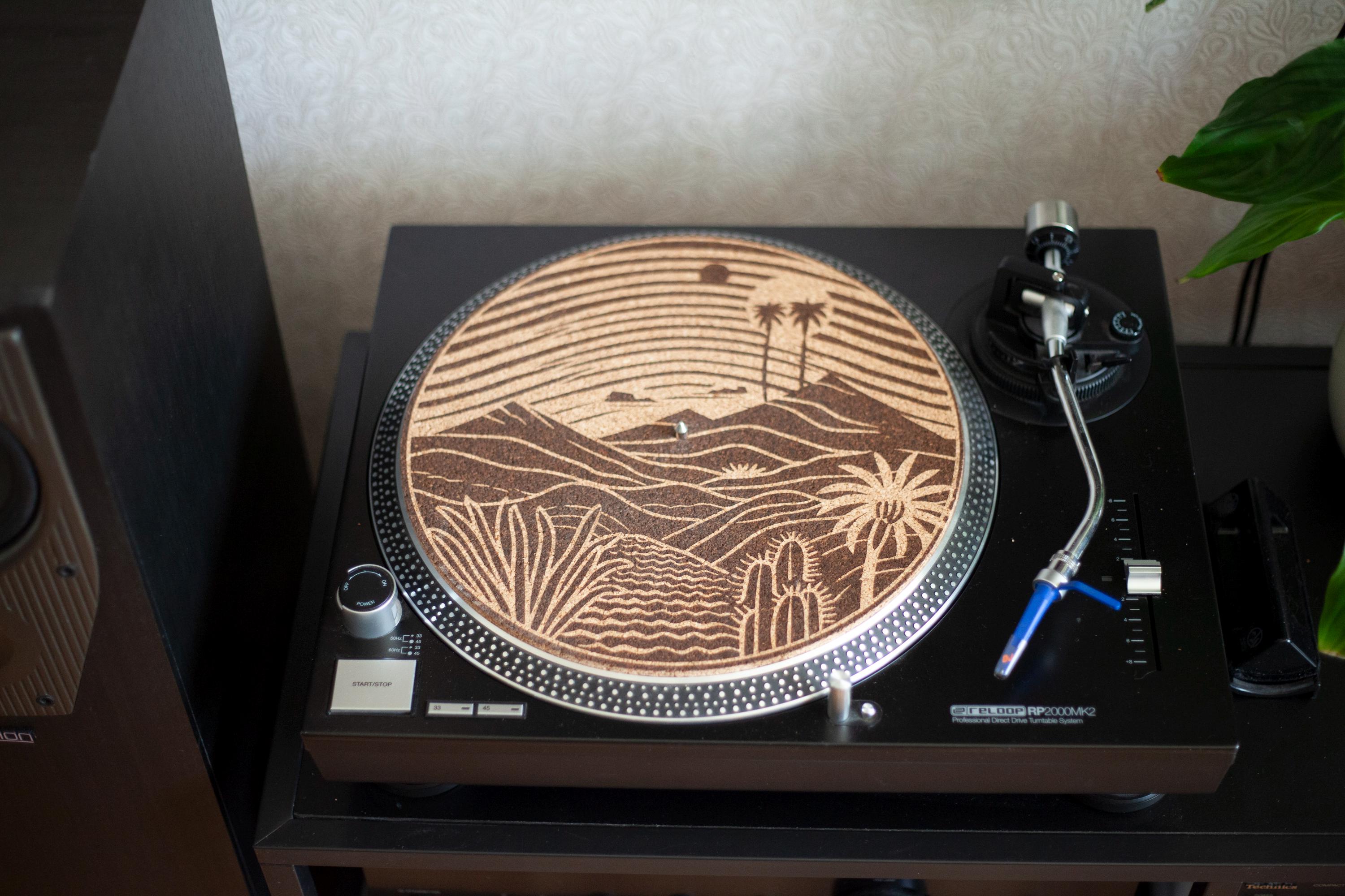 Cork Turntable Slipmat: Desert Landscape Design, Anti-static (11.61 ...