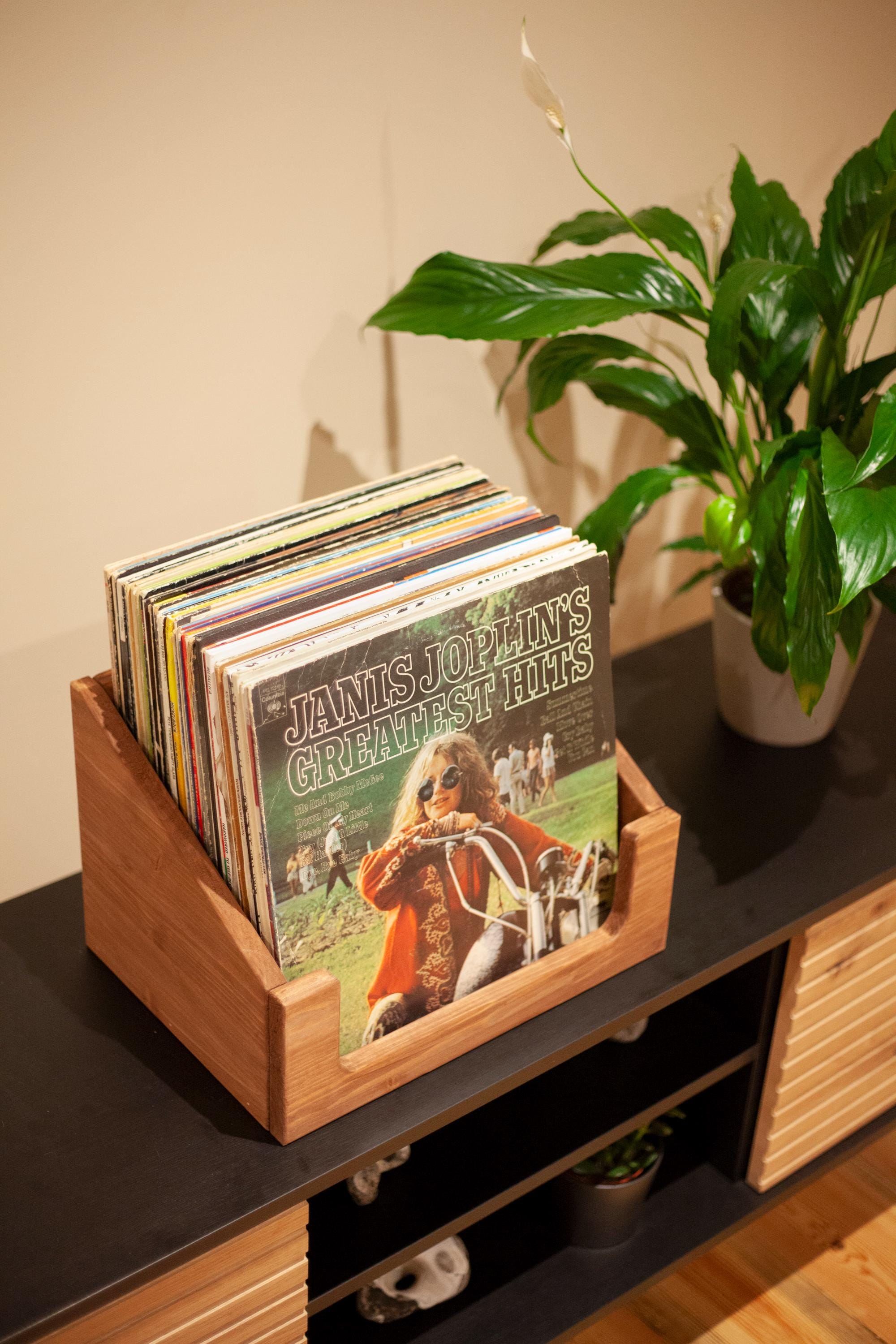 Rustic Wooden Vinyl Record Storage Box | LP Album Organizer - Etsy