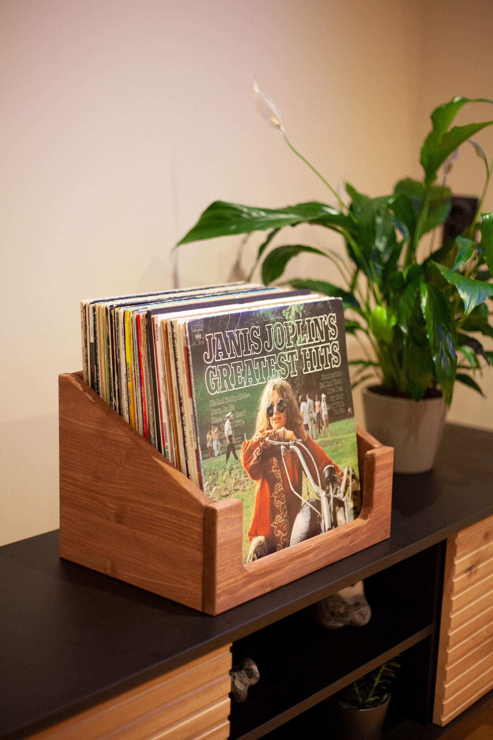 Rustic Wooden Vinyl Record Storage Box | LP Album Organizer - Etsy