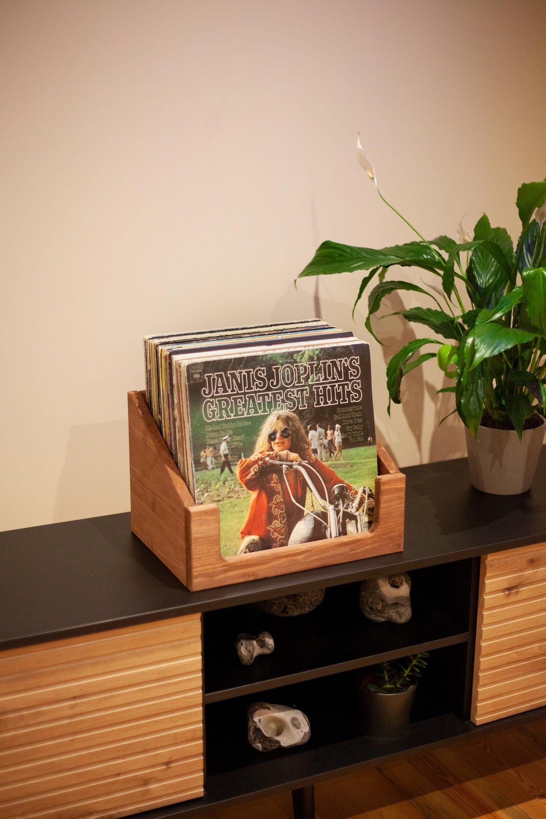 Rustic Wooden Vinyl Record Storage Box | LP Album Organizer - Etsy