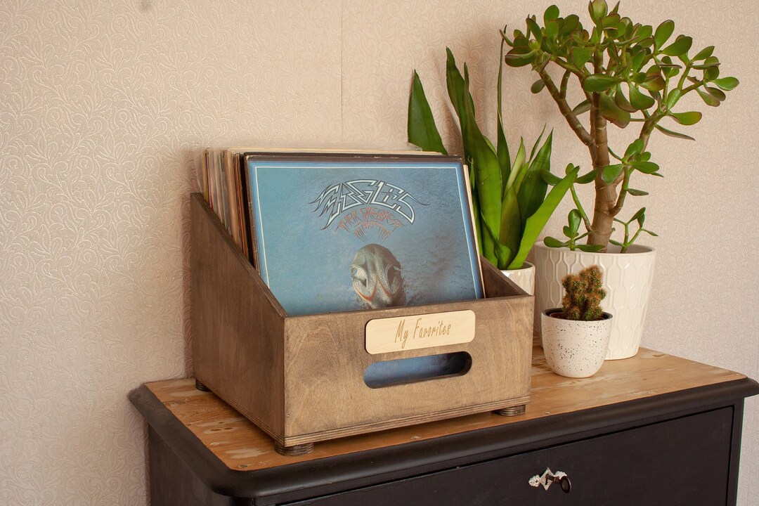 Personalized Vinyl Record Box, Handmade Record Storage, Record Flip ...