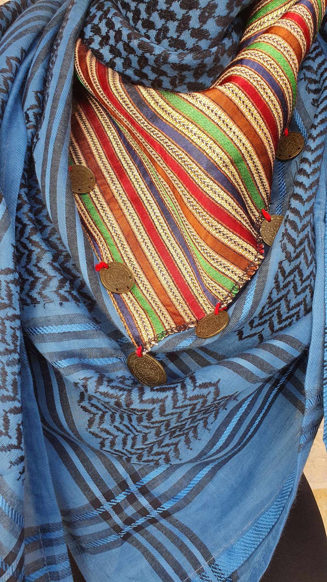 Palestinian Kufiya / Keffiyeh / Shemagh With Traditional Fabric/design ...