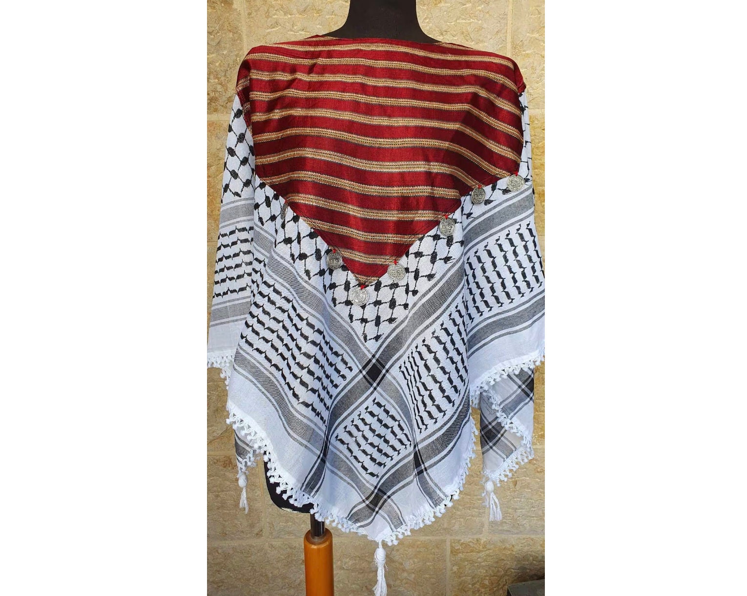 Palestinian Kufiya / Keffiyeh / Shemagh With Traditional Fabric/design ...