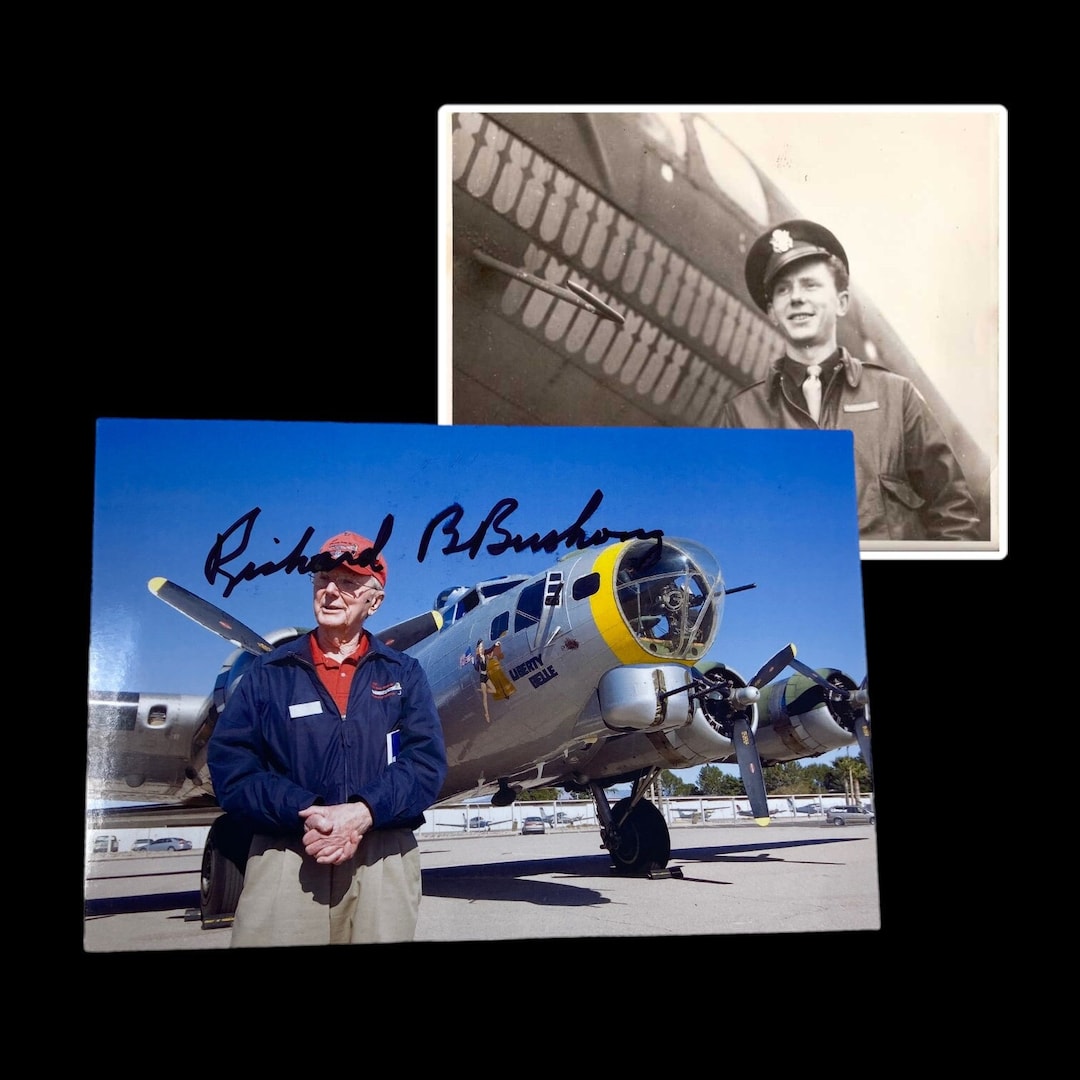 WWII B-17 Pilot Signed Photo: Col. Richard Bushong Autograph (C.O.A ...
