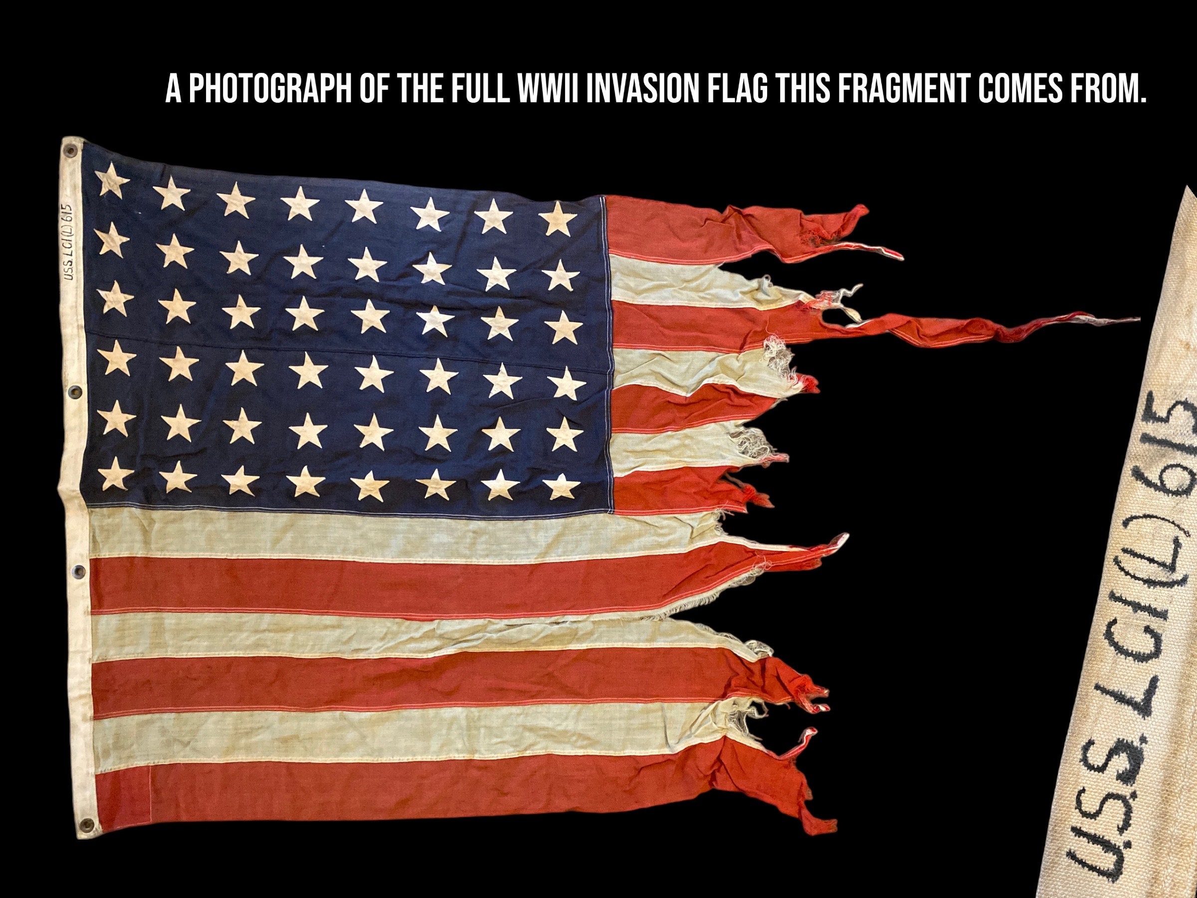 WWII 1945 Pacific Theater 48-star US Invasion Flag Fragment From LCI ...