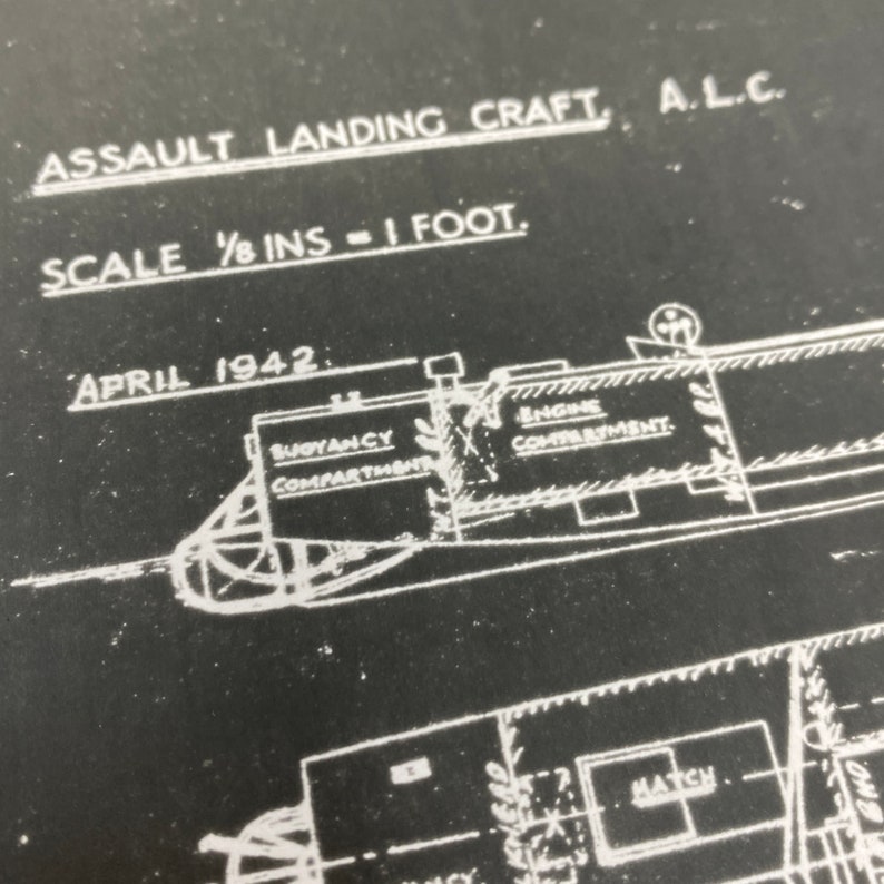 RARE! 1942 WWII LCA Landing Craft Original Design Blueprint D-day ...