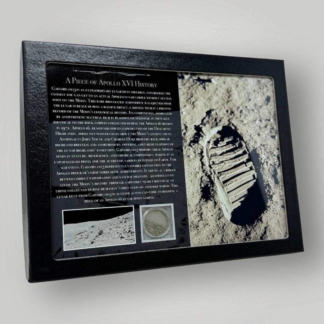 Apollo XVI Lunar Moon Dust Display: NASA Space Collector Gift (C.O.A ...