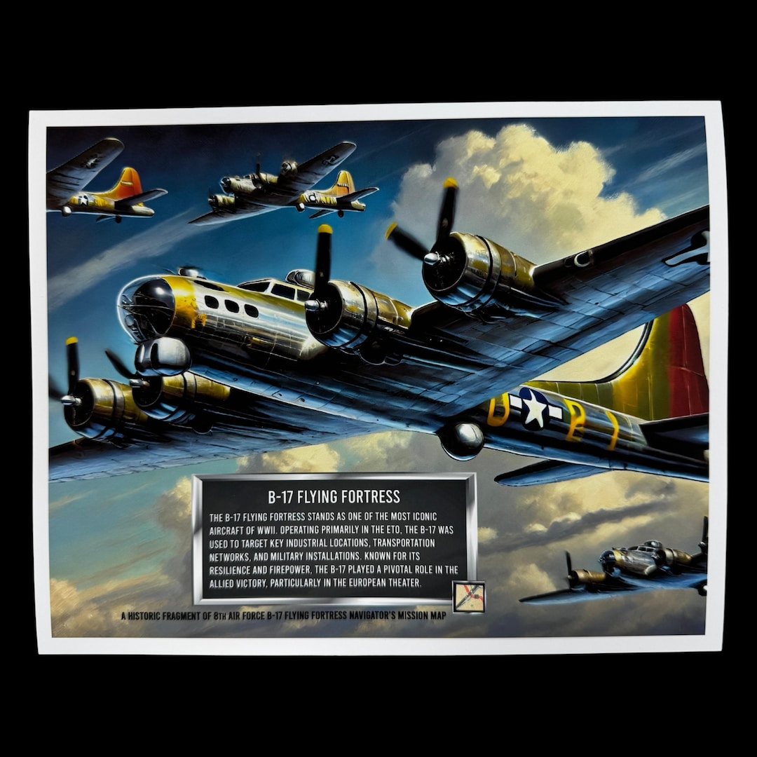 RARE Original WWII B-17 Flying Fortress 8th Air Force Navigator's Map ...