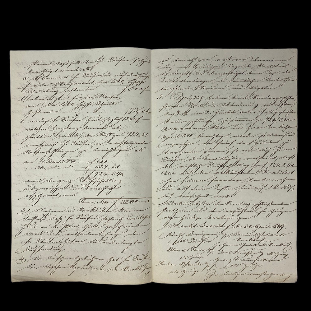 RARE! Original 1839 Handwritten Ink Historical Document (C.O.A ...