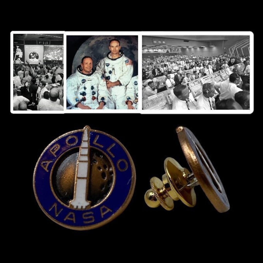 RARE Original 1969 Apollo 11 Crewed Lunar Landing Launch Pin Made ...