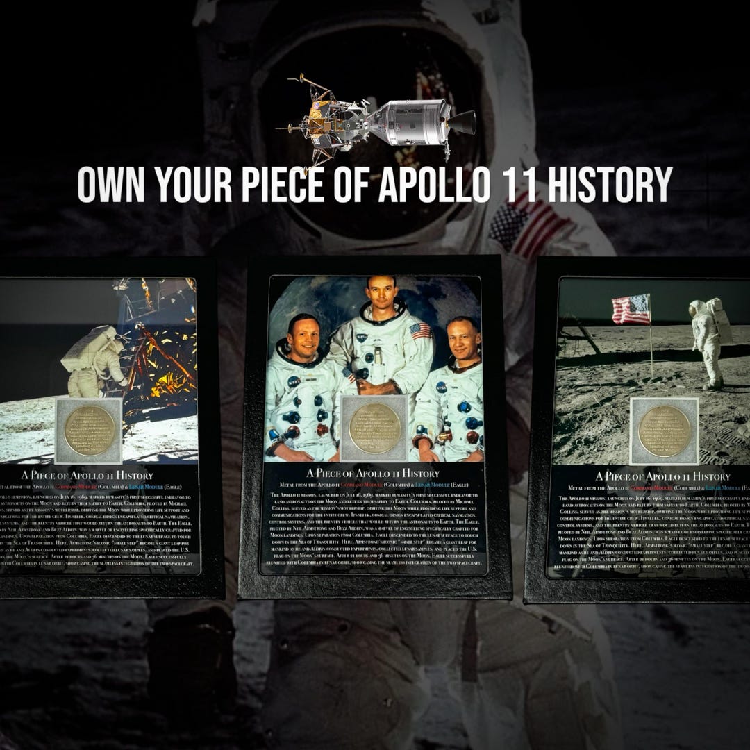 Apollo 11 Lunar Module Metal Medallion Display: Space Flown, Signed C.O ...
