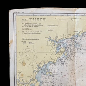 1948 Massachusetts Bay Nautical Map: Antique Ocean Depth Chart - Etsy