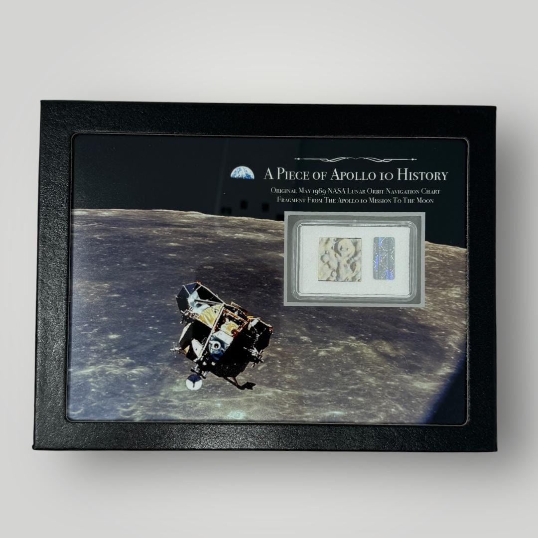 1969 Apollo 10 NASA Lunar Navigation Chart Fragment Display (C.O.A ...