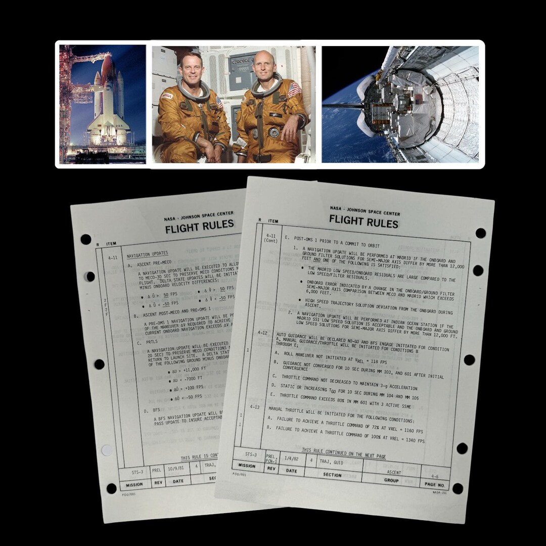 RARE Original 1981 Nasa's Space Shuttle Columbia STS-3 Mission ...