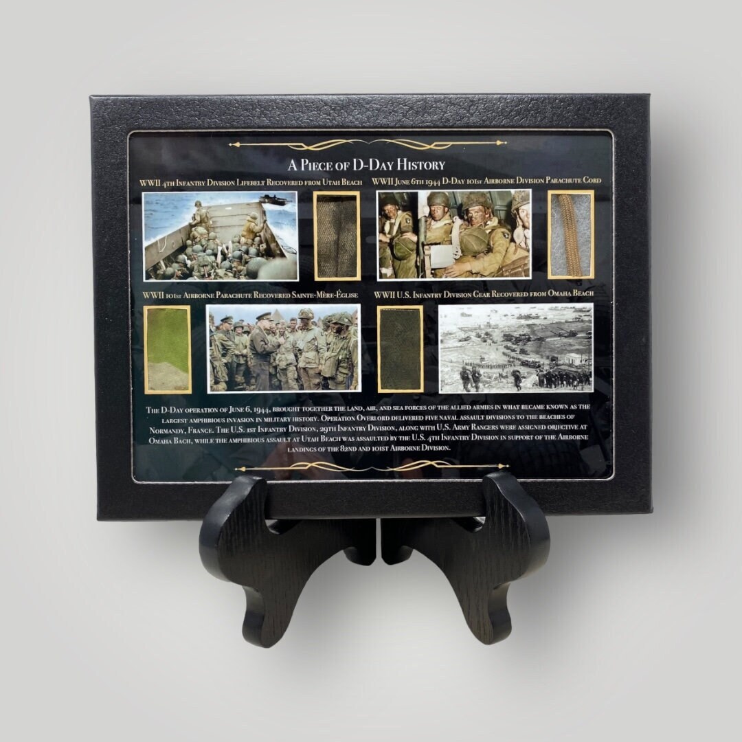WWII D-day Relic Display Case: Omaha, Utah Beaches - Signed COA - Etsy