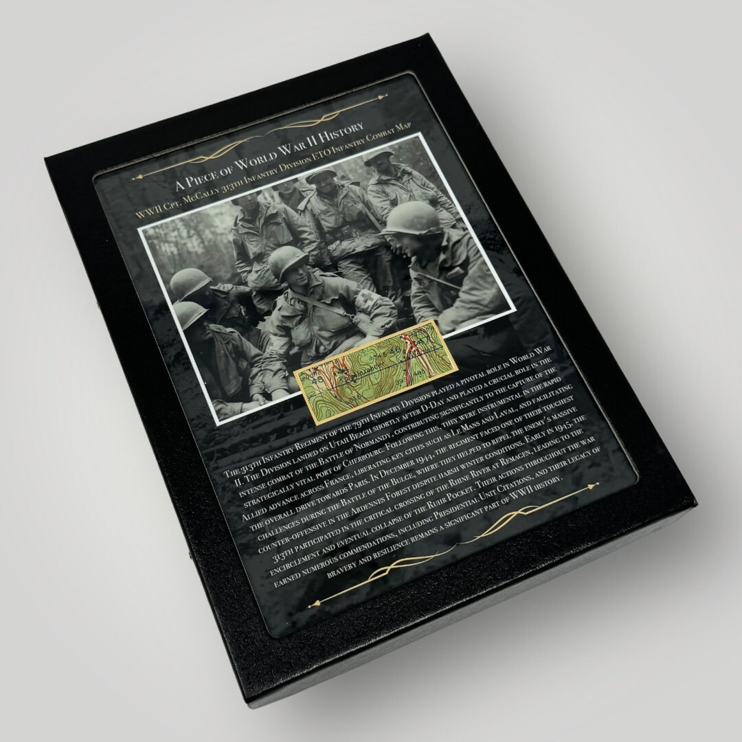 WWII U.S. Army 1944 Map Display Case: Cpt. Mccally, 313th Infantry (C.O ...