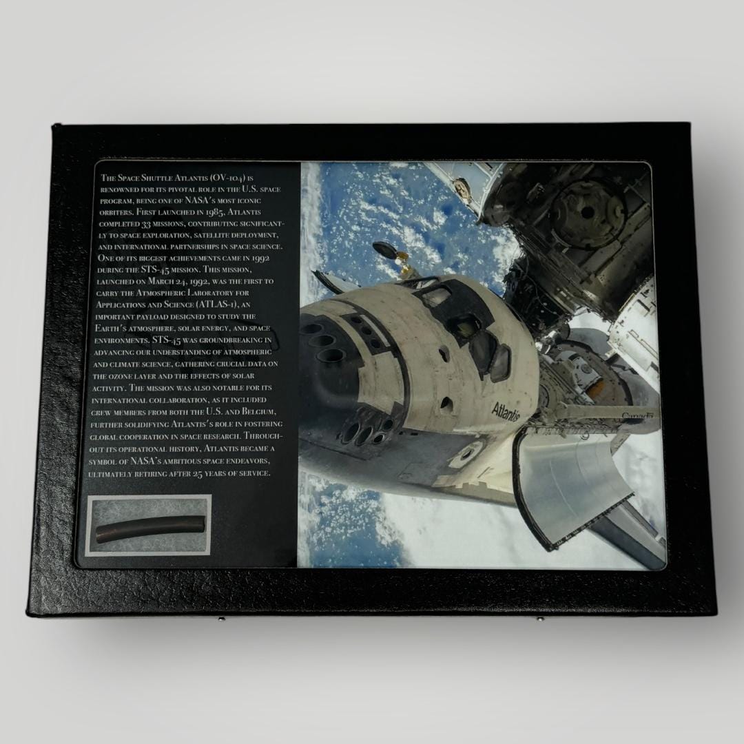 NASA Space Shuttle Atlantis Fragment Display: STS 1992 Mission, C.O.A ...