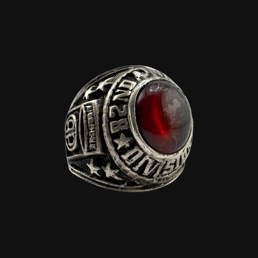 Vintage 82nd Airborne Ring: Sterling Silver Paratrooper Jewelry, Red ...