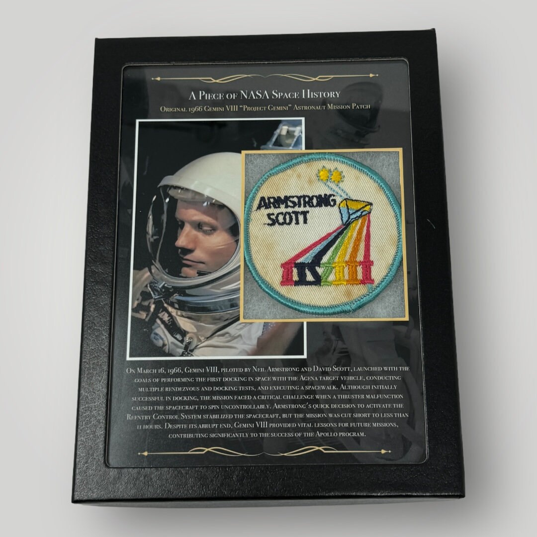 RARE Original 1966 Gemini VIII Astronaut Mission Control Patch Armstrong Lunar Apollo Gift Space ...
