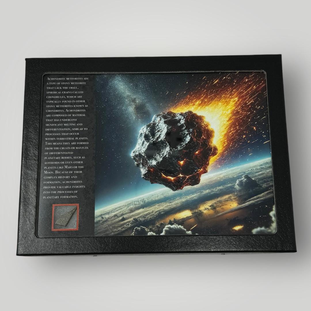NASA Achondrite Meteorite Display Case: Authentic Space Gift (C.O.A ...
