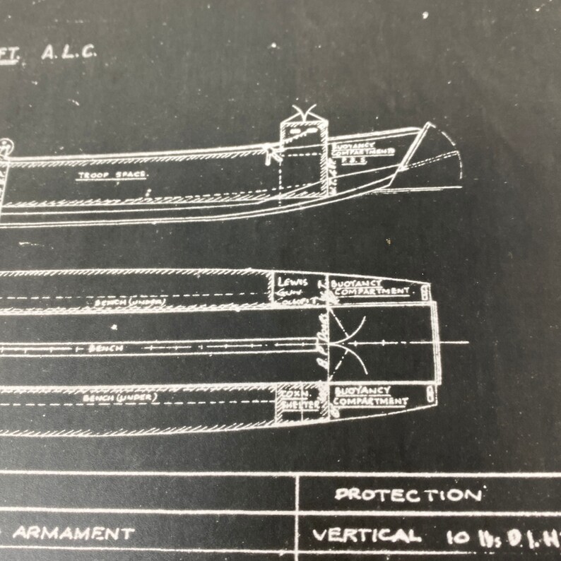 RARE 1942 WWII LCA Landing Craft Original Design Blueprint D-day ...