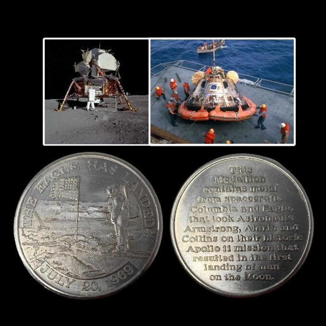 RARE Original 1969 Apollo 11 Medallion Made From Metal of Apollo Lunar ...