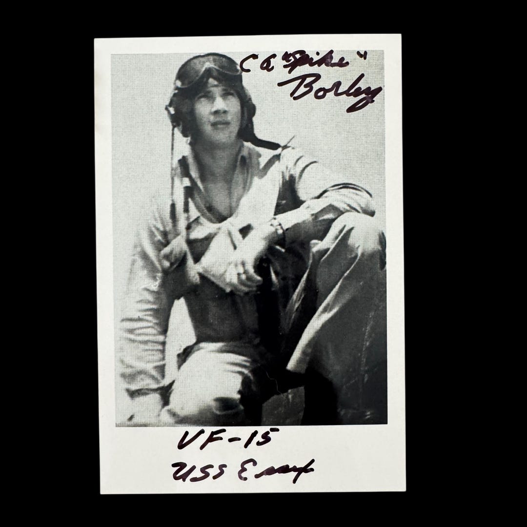 1944 WWII U.S. Navy Pilot Signed Photo: USS Essex, Clarence "spike ...