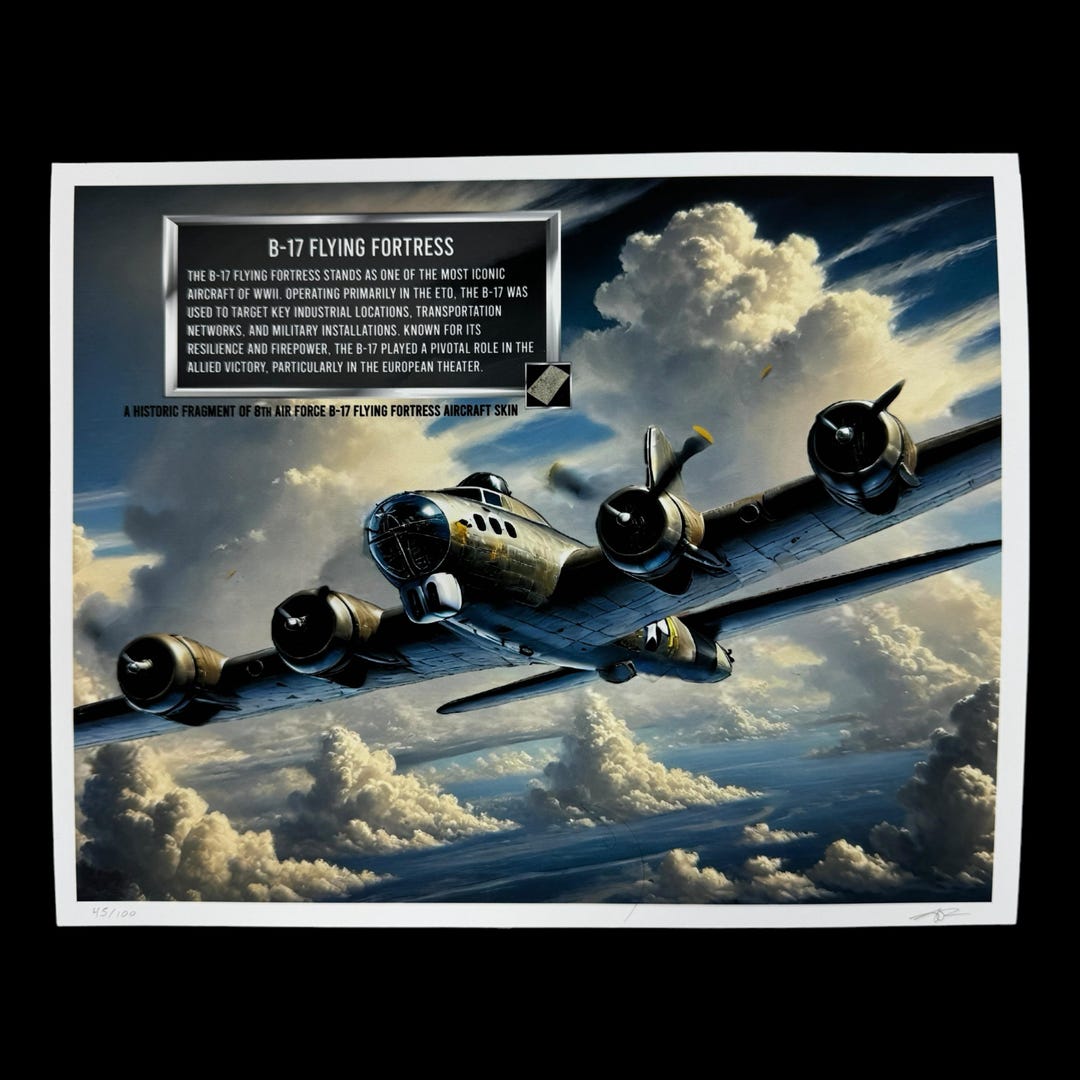 RARE Original WWII B-17 Flying Fortress Aircraft Metal 8th Air Force ...