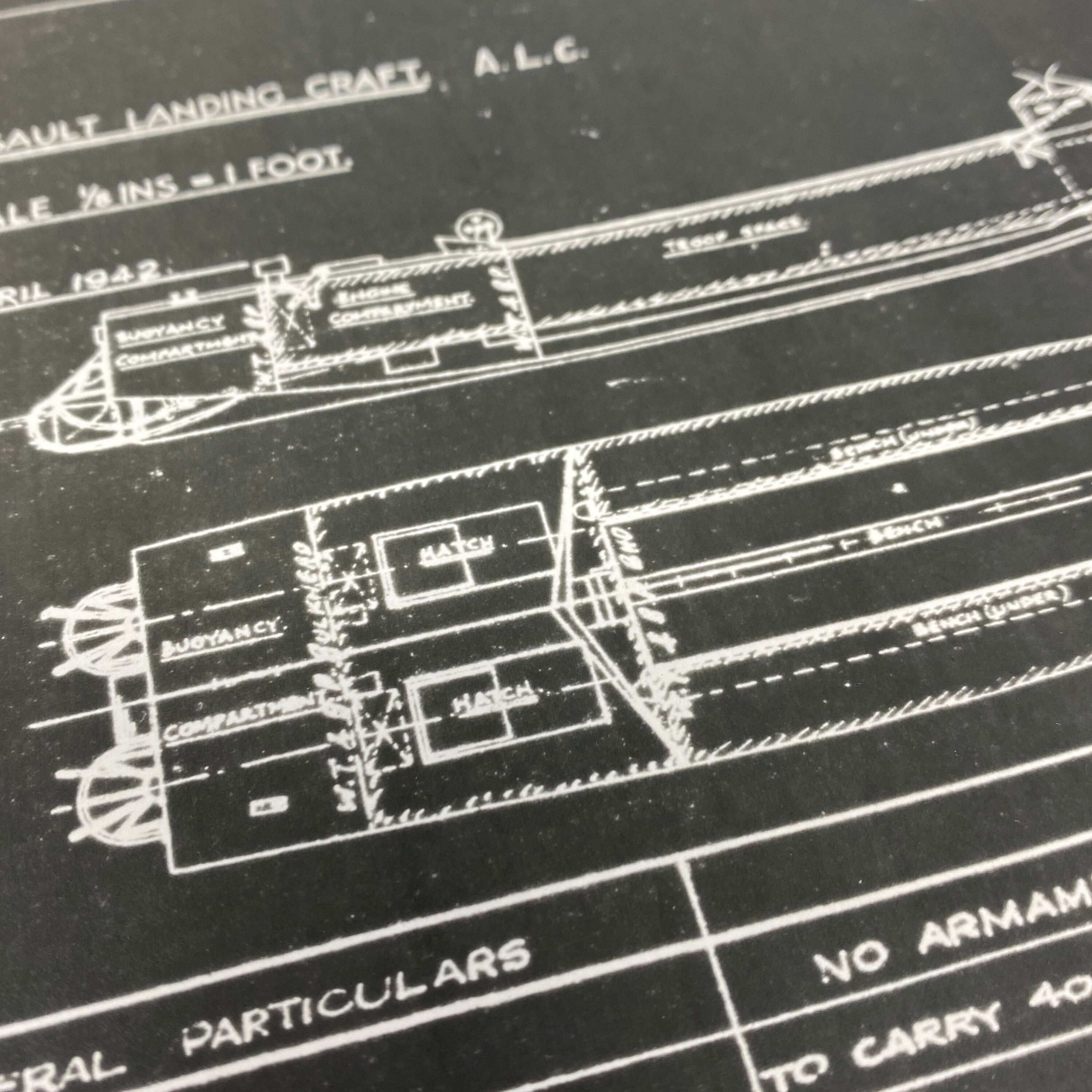 RARE! 1942 WWII LCA Landing Craft Original Design Blueprint D-day ...