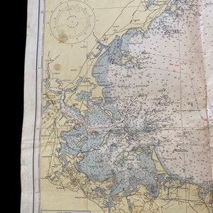 1948 Massachusetts Bay Nautical Map: Antique Ocean Depth Chart - Etsy