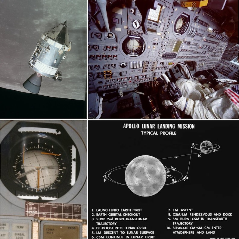 1967 Apollo Astronaut Training Document: CSM Flight Controls Blueprint ...