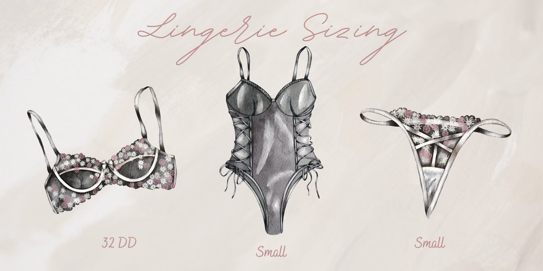 Lingerie Sizing Card PNG Made to Order DIGITAL DOWNLOAD - Etsy