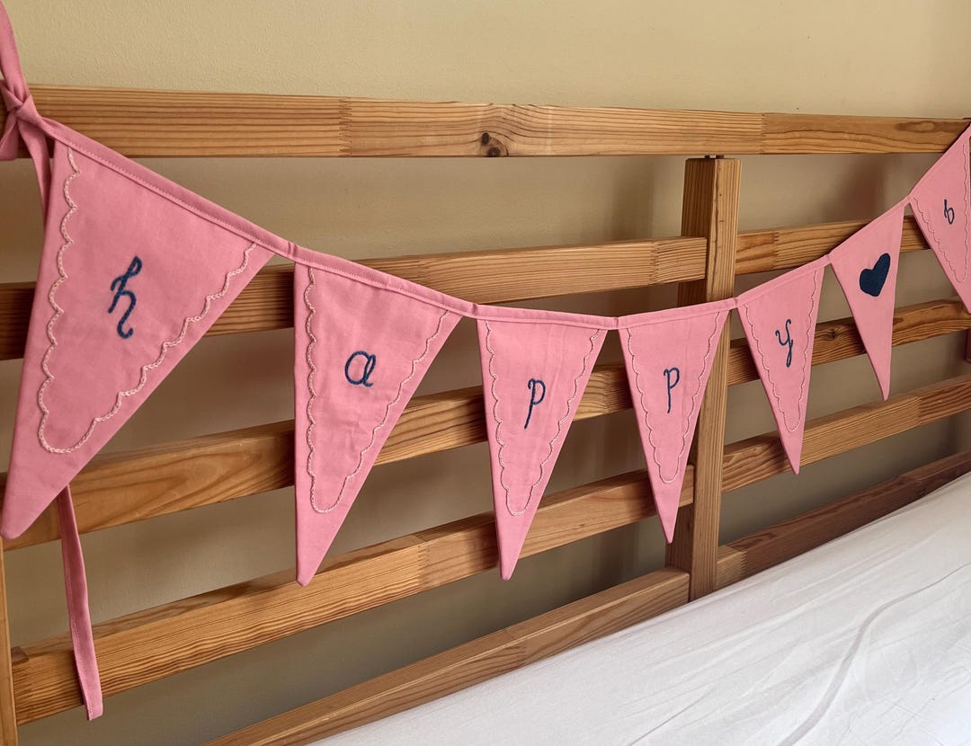Pink Happy Birthday Bunting | Party Banner | Party Supply | Garland ...