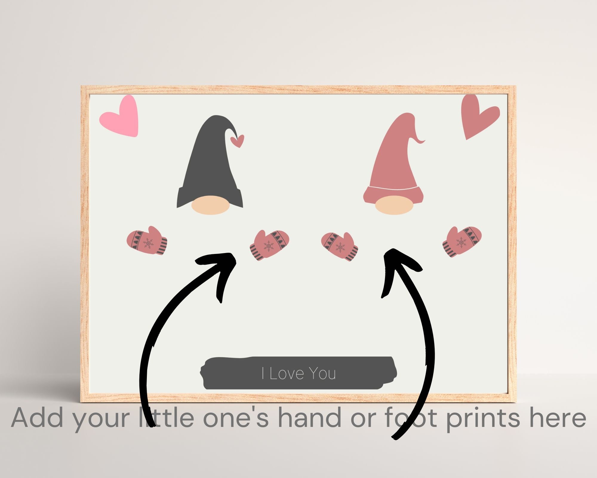 Valentine's Craft Gnome Handprint Craft Template Gnome Footprint Craft ...