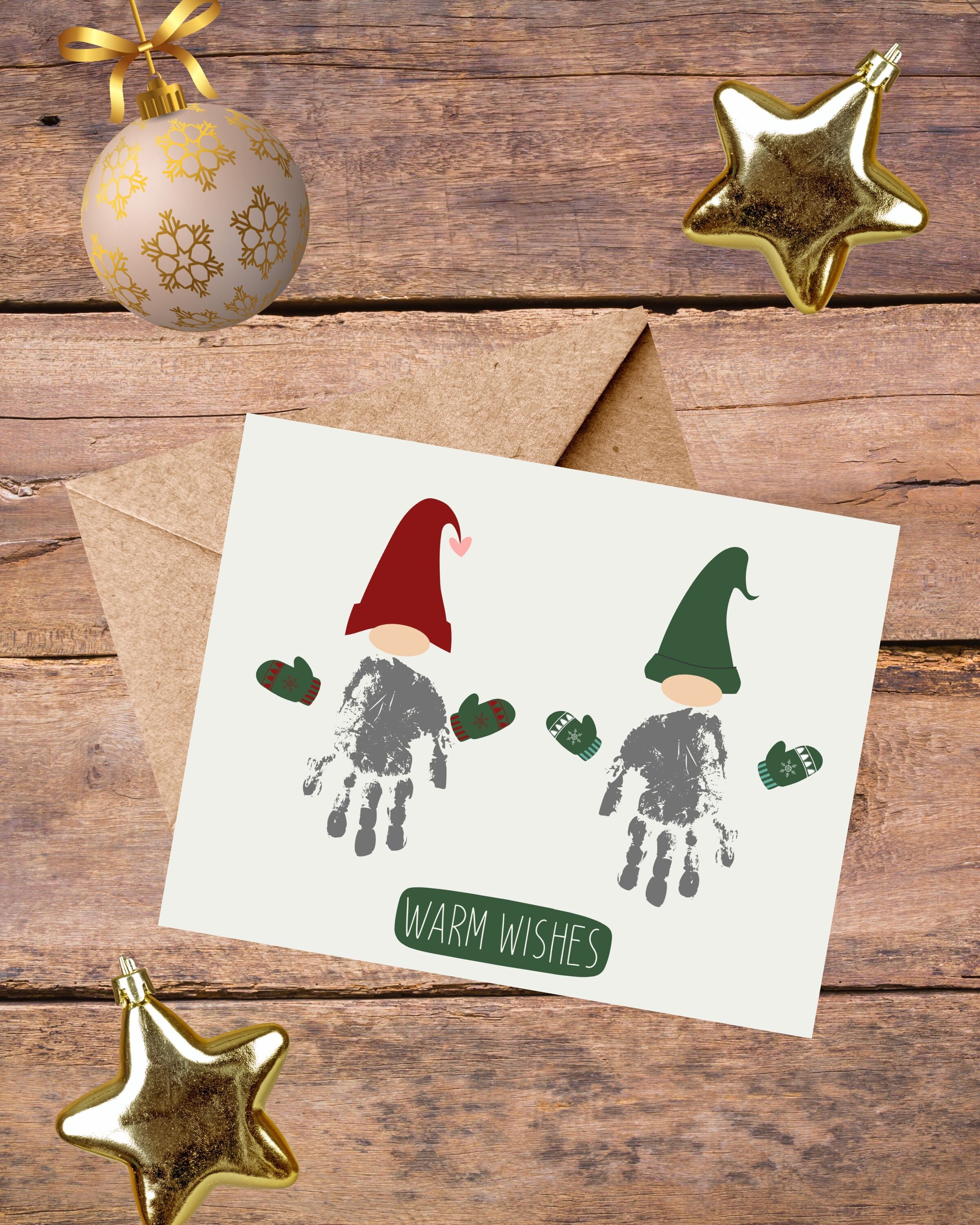 Christmas Gnome Handprint Template Gnome Footprint Christmas - Etsy