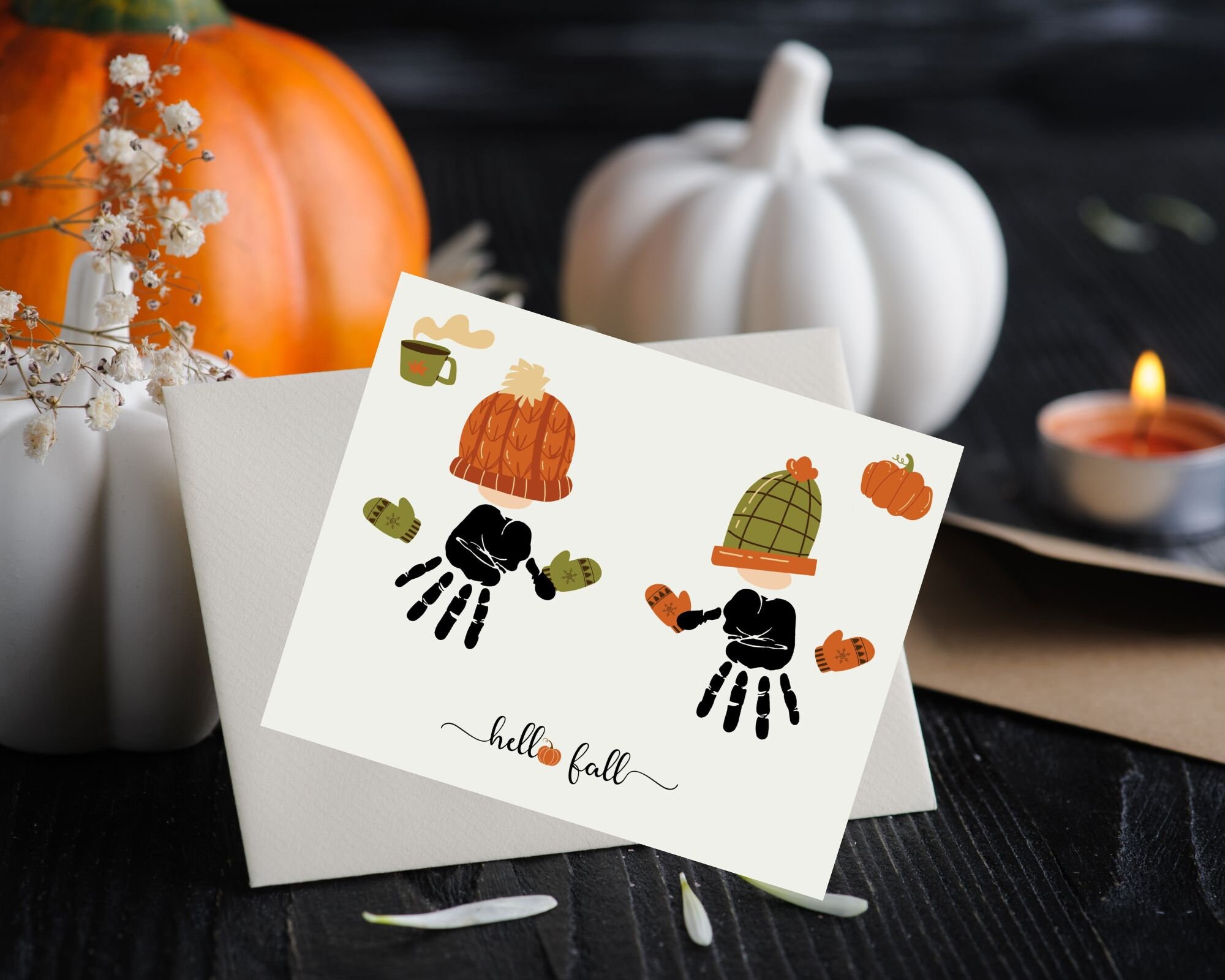 Fall Craft for Kids Autumn Craft Template Gnome Handprint Art - Etsy